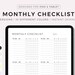 Digital Monthly Checklist Template Monthly to Do List Task - Etsy