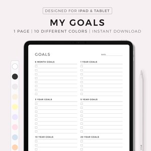 Digital Goal Planner, Goal Setting Planner, Compatible With Goodnotes ...