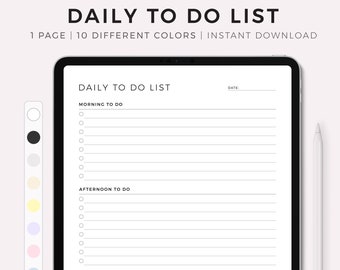 Digital to Do List Planner for Goodnotes rainbow Hyperlinked Digital ...