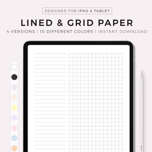 Lined & Grid Paper, Digital Template for iPad and Tablet Annotation ...