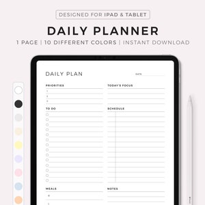 Digital Daily Planner for Goodnotes, Notability, Noteshelf, Instant ...
