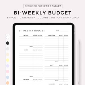 Digital Bi-weekly Budget Planner, Budget Tracker, Budget by Paycheck ...