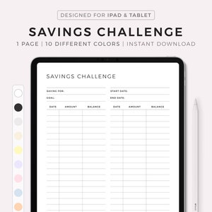 Savings Challenge Digital Template, Saving Goal Plan, Savings Tracker ...