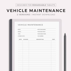 Remarkable 2 Home Maintenance Template - Etsy