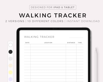 Walking Tracker Printable, Walking Journal, Walking Log, Daily Exercise ...