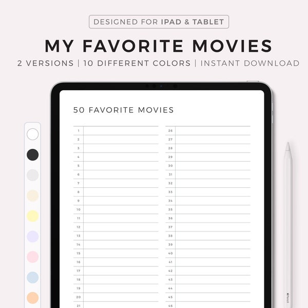 Movie Ranking Template - Etsy