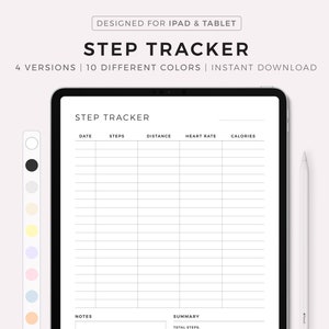 Digital Step Tracker, Step Log, Walking Journal, Exercise Log, Health ...
