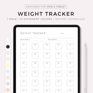 Digital Weight Tracker, Weight Loss Planner, Weight Goal Tracker ...