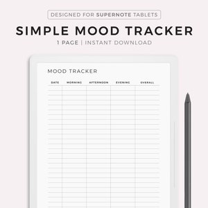 Simple Mood Tracker for Supernote A5X2/A5X/A5/A6X2/A6X/A6, Daily Mood ...