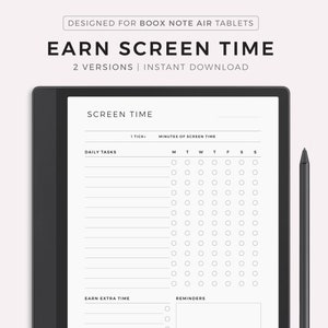 Earn Screen Time Checklist for Teenagers / Kids, Screen Time Chore ...