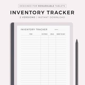 Inventory Tracker for Remarkable 2, Inventory Management Form ...