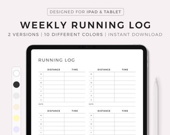Weekly Running Log Printable Template, Running Journal, Cardio Training ...