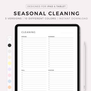 Seasonal Cleaning Checklist, Cleaning Planner, Cleanign Schedule ...