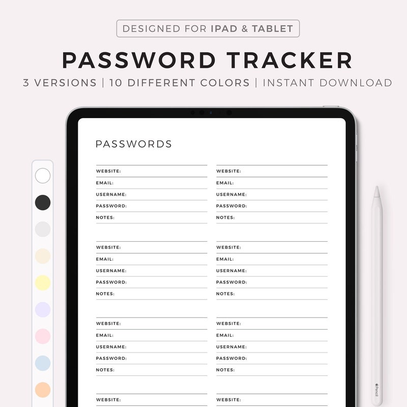 Password Tracker - Etsy