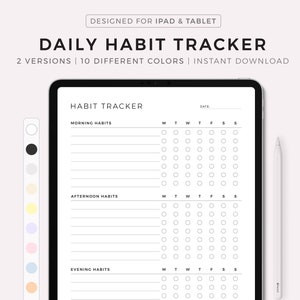 Digital Daily Habit Tracker Template, Daily Routine Planner, Routine ...