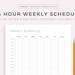 24 Hour Weekly Schedule Week at a Glance Weekly Agenda - Etsy