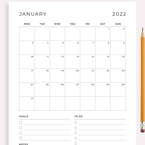 Monthly Goal Planner Printable Fillable Monthly Planner - Etsy
