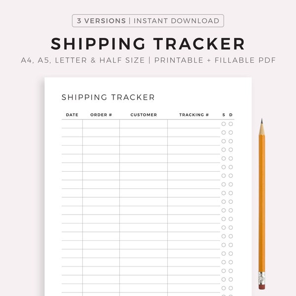 Shipping Tracking Template - Etsy
