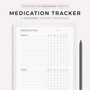 Daily Medication Tracker for Supernote A5X2/A5X/A5/A6X2/A6X/A6 ...