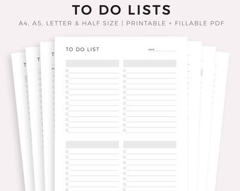 To Do Lists, Tasks Lists, Checklist, Daily Notes, Weekly Planner ...