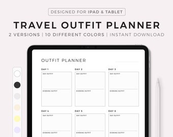 Travel Outfit Planner Printable Template, Daily Outfit Planner for ...