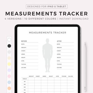 Body Measurements Digital Tracker, 8 Week Body Transformation, Workout ...