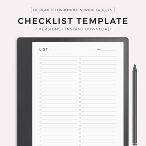 Blank Checklist Template for Kindle Scribe, Instant Download - Etsy