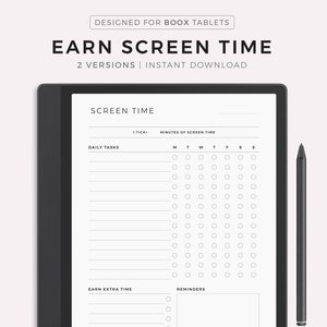 Earn Screen Time Checklist for Teenagers / Kids, Screen Time Chore ...