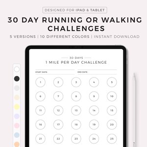 30 Day Running or Walking Challenge Digital, Daily Workout Challenge ...
