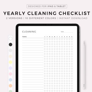 Yearly Cleaning Checklist Digital, Cleaning to Do List, Cleaning Tasks ...