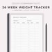 26 Week Weight Tracker for Remarkable 2, Instant Download - Etsy