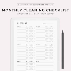Monthly Cleaning Checklist for Supernote A5X/A5/A6X2/A6X/A6, Cleaning ...