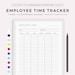 Employee Time Tracker for Remarkable Paper Pro, Instant Download - Etsy