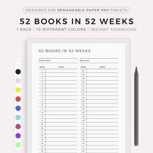 Read 52 Books in 52 Weeks Challenge, Book Reading Tracker, Books to ...