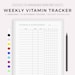 Weekly Vitamin Tracker for Remarkable Paper Pro, Supplement Checklist ...