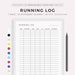 Running Log Template for Remarkable Paper Pro, Instant Download - Etsy