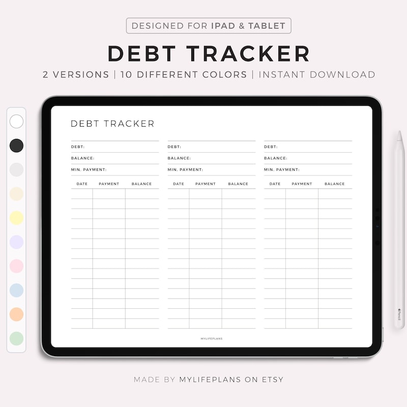 Debt Tracker - Etsy