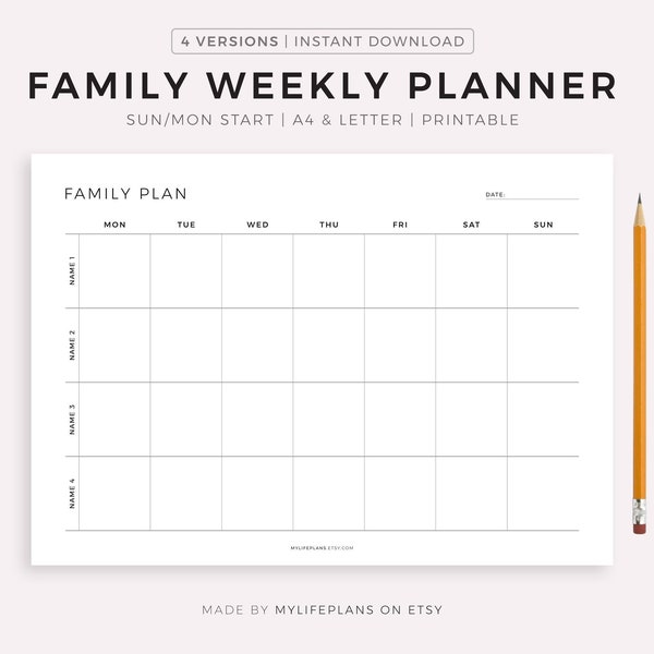 Weekly Planner Printable - Etsy
