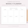 Five Day Weekly Planner Printable to Do List, Weekly Schedule, Week at ...