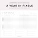 A Year in Pixels Printable Landscape Mood Tracker, Exercise Tracker ...