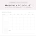 Monthly to Do List Printable Planner Productivity Monthly - Etsy