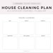 House Cleaning Planner Printable Landscape, Simple Cleaning Schedule ...