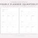 Year at a Glance, Two Page Yearly Planner Printable, 12 Month Overview ...