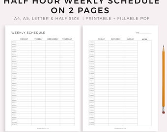 Five Day Weekly Planner Printable to Do List, Weekly Schedule, Week at ...