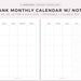 Blank Monthly Calendar With Notes, 2 Page Printable Calendar Template ...