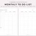 Monthly to Do List on Two Pages Productivity Monthly Planner - Etsy