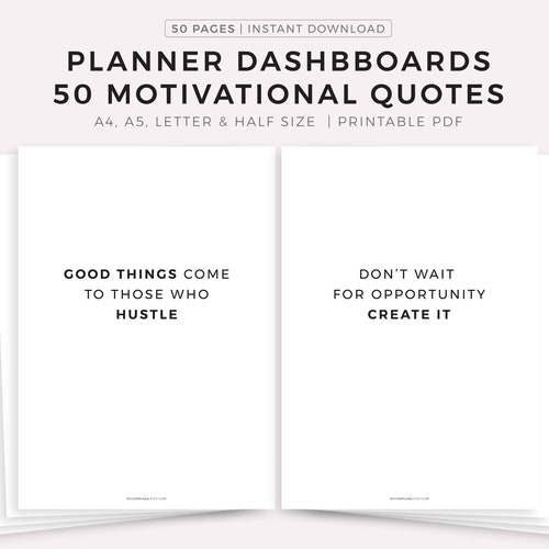 Printable Motivational Quotes Planner Dashboards for - Etsy