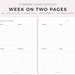 Week on Two Pages Printable Weekly Planner Minimal Weekly - Etsy