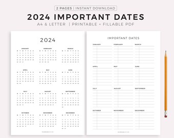 2023-2024 Calendar Printable Minimal Simple (Download Now) - Etsy