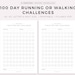 100 Day Running or Walking Challenge Printable, Daily Workout Challenge ...